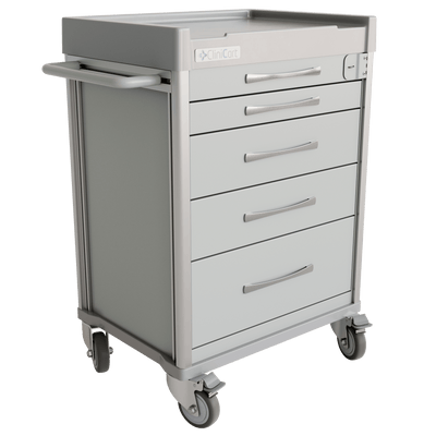 Clinicart 34inch Emergency Cart Silver - Vet Equip Australia