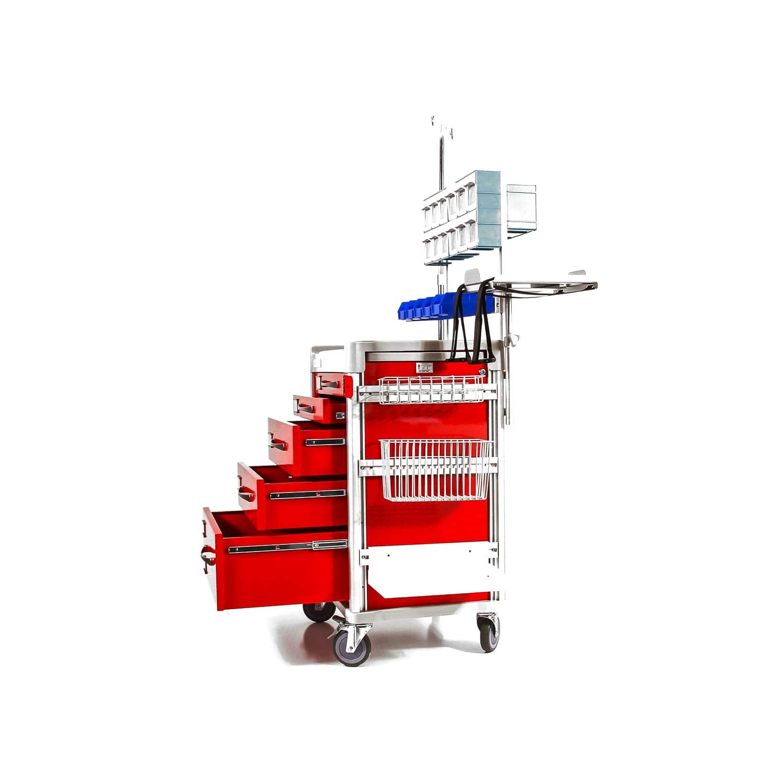 Clinicart 34inch Emergency Cart Red - Vet Equip Australia