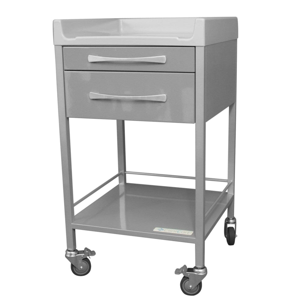 Clinicart Dressing Instrument Trolley 50cm x 50cm 2 Drawer - Vet Equip ...